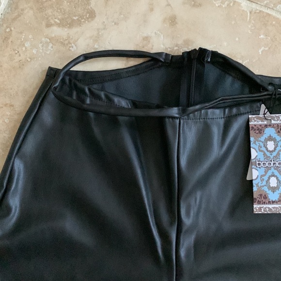 Boohoo | Pants & Jumpsuits | Nwt Boohoo Black Faux Leather High Waisted ...
